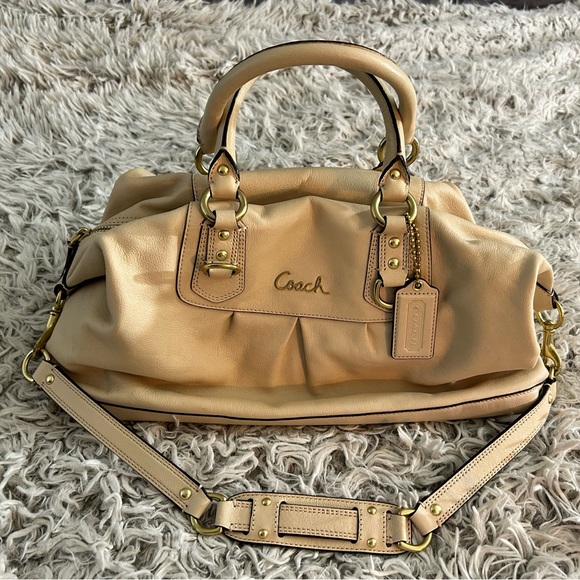 Coach | Bags | Coach Ashley Leather Script Satchel | Poshmark